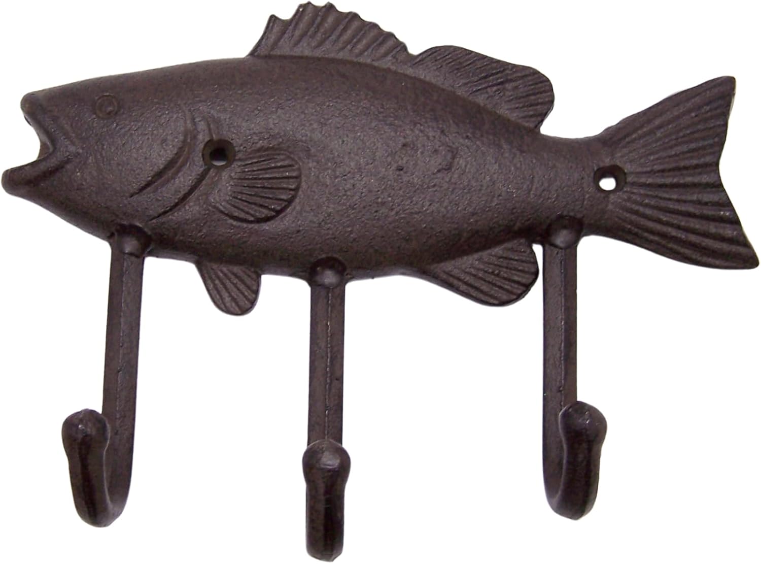 Amazon.com: Wowser Cast Iron Fish Wall Hook, 8.5 Inches, 3 Hooks ...