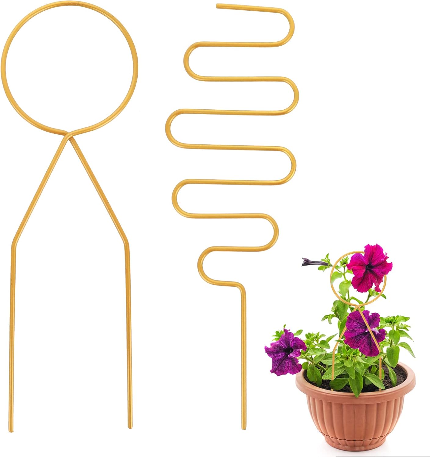 Amazon.com : 2 Pcs Small Metal Trellis for Potted Plants, Gold Trellis ...