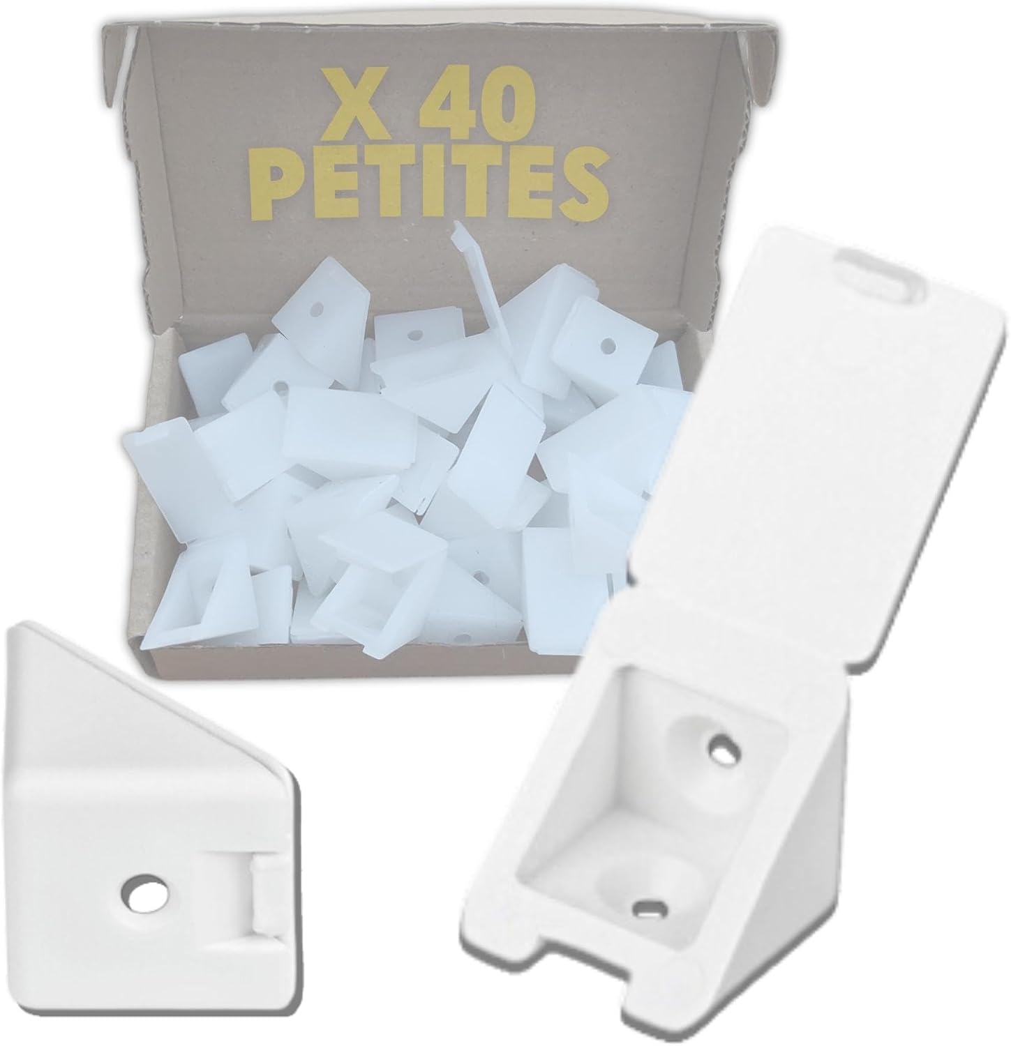 Taquet Equerre de fixation murale en plastique blanc | Support d ...