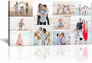 LZIMU Multi Photo Collage Custom Canvas Wall Art Personalized Print with Your Photo on Canvas ...
