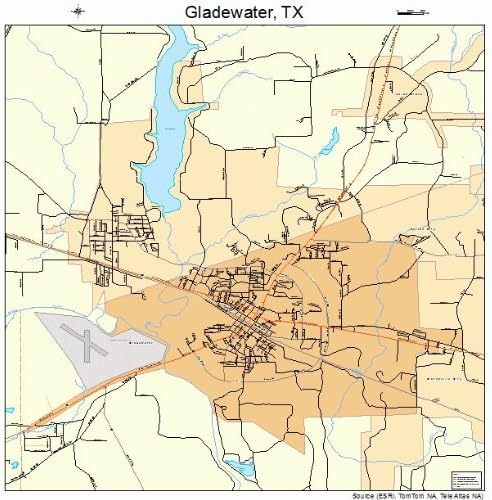 Amazon.com: Large Street & Road Map of Gladewater, Texas TX - Printed ...