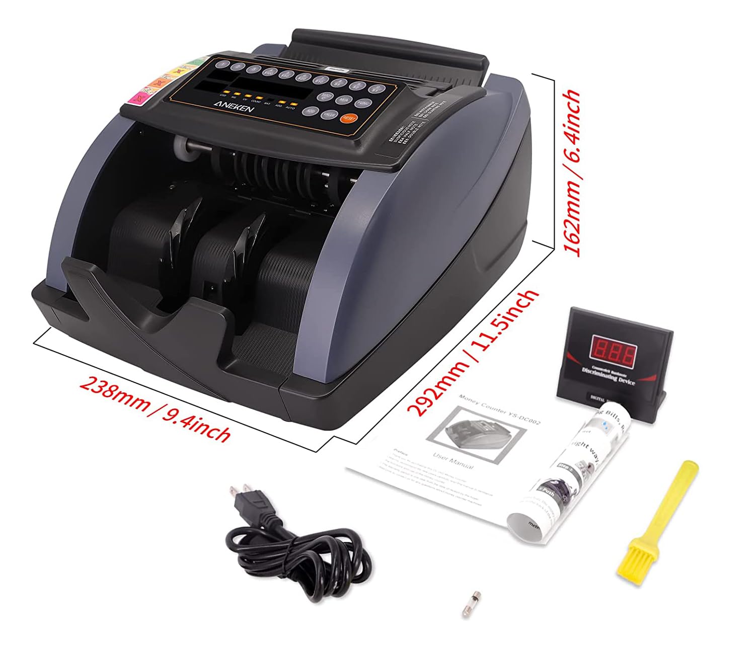 Aneken Money Counter with Value Count, UV/MG/IR Counterfeit Detection ...