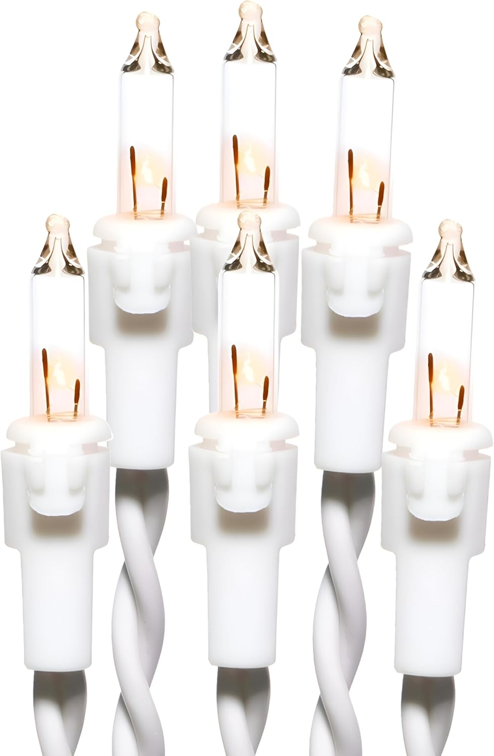 JinBest 150 Warm Clear Christmas Lights, Commercial Grade White Wire ...