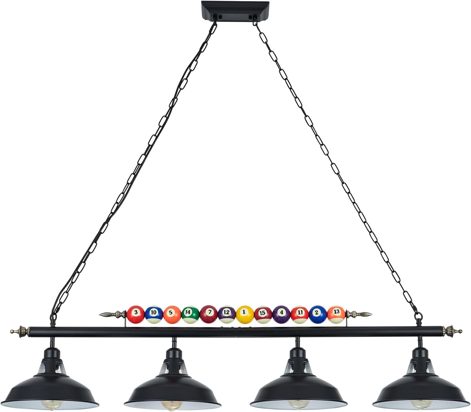 Amazon.com: Mcacggo Billiard Pool Table Lights 4-Light Black Matte ...