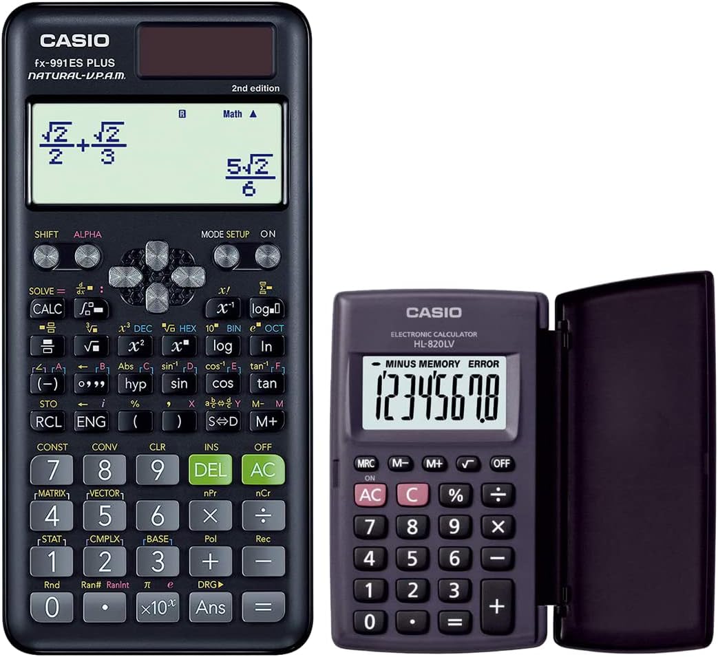Casio FX-991ES Plus-2nd Edition Scientific Calculator & Casio HL820LV ...