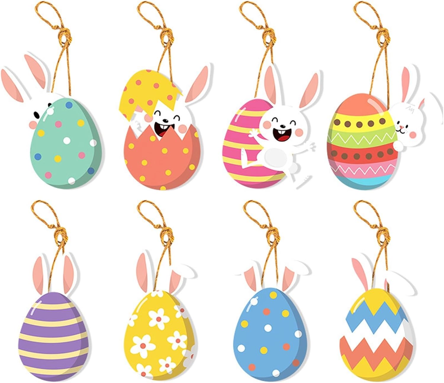 Amazon.com: 8Pcs Easter Bunny with Egg Ornaments Decorative Small ...
