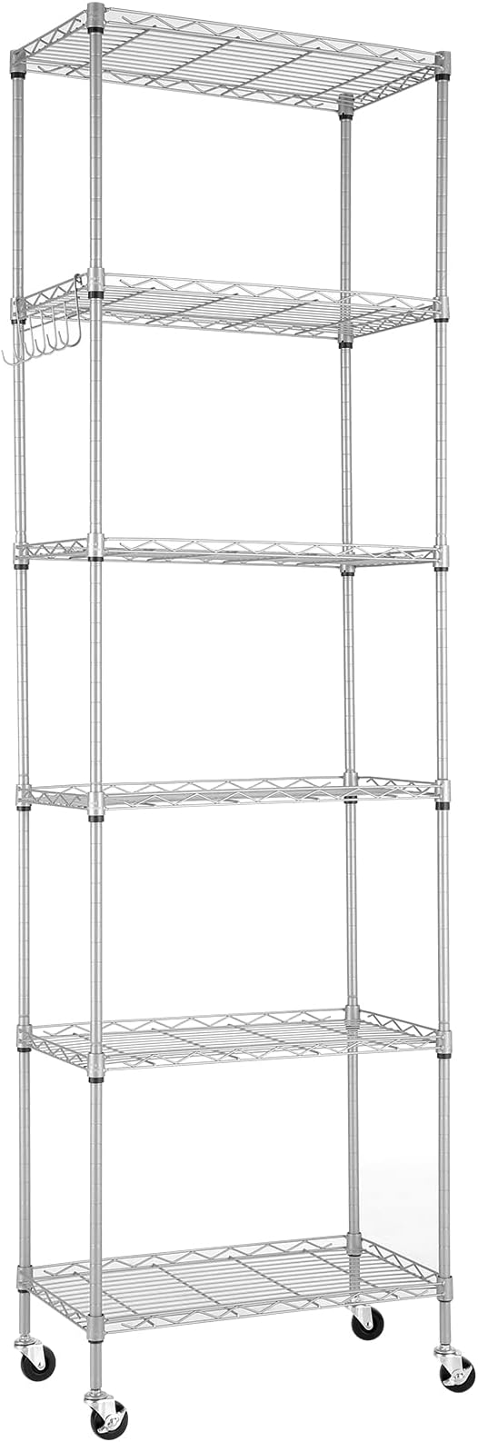 Amazon Basics 5-Shelf Narrow Storage Unit With Height Adjustable ...