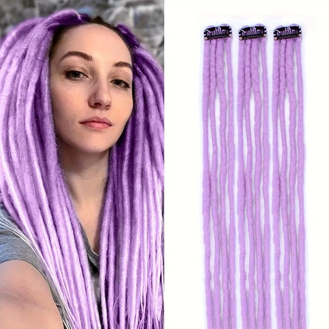 Amazon.com : Pouweney 22 inch 5 Packs Clip in Wool Dreadlock Extensions ...