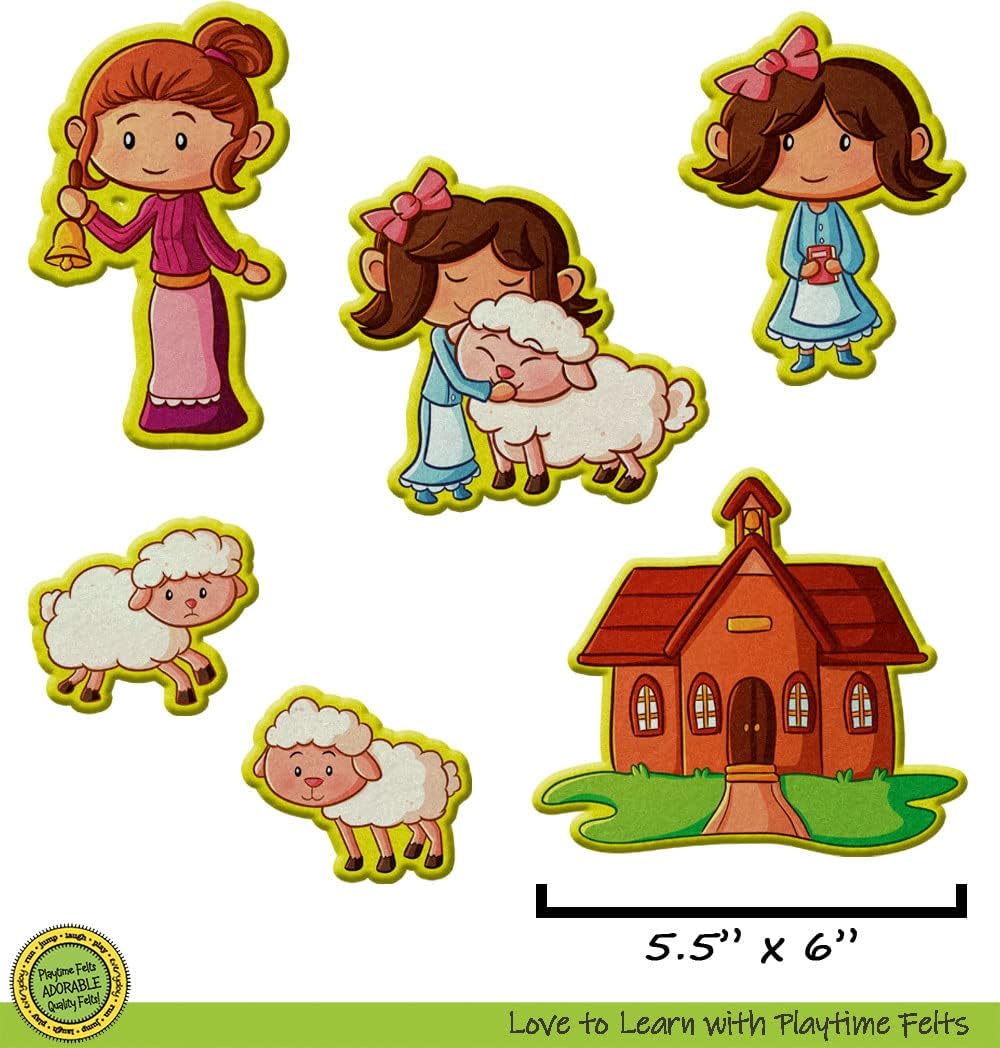 Mary Had a Little Lamb Felt Story Set 6 piezas de fieltro coloridas y ...