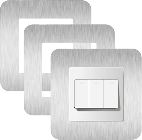 CANGCANG 3PCS Light Switch Cover Plates,Silver Light Switch Sticker ...