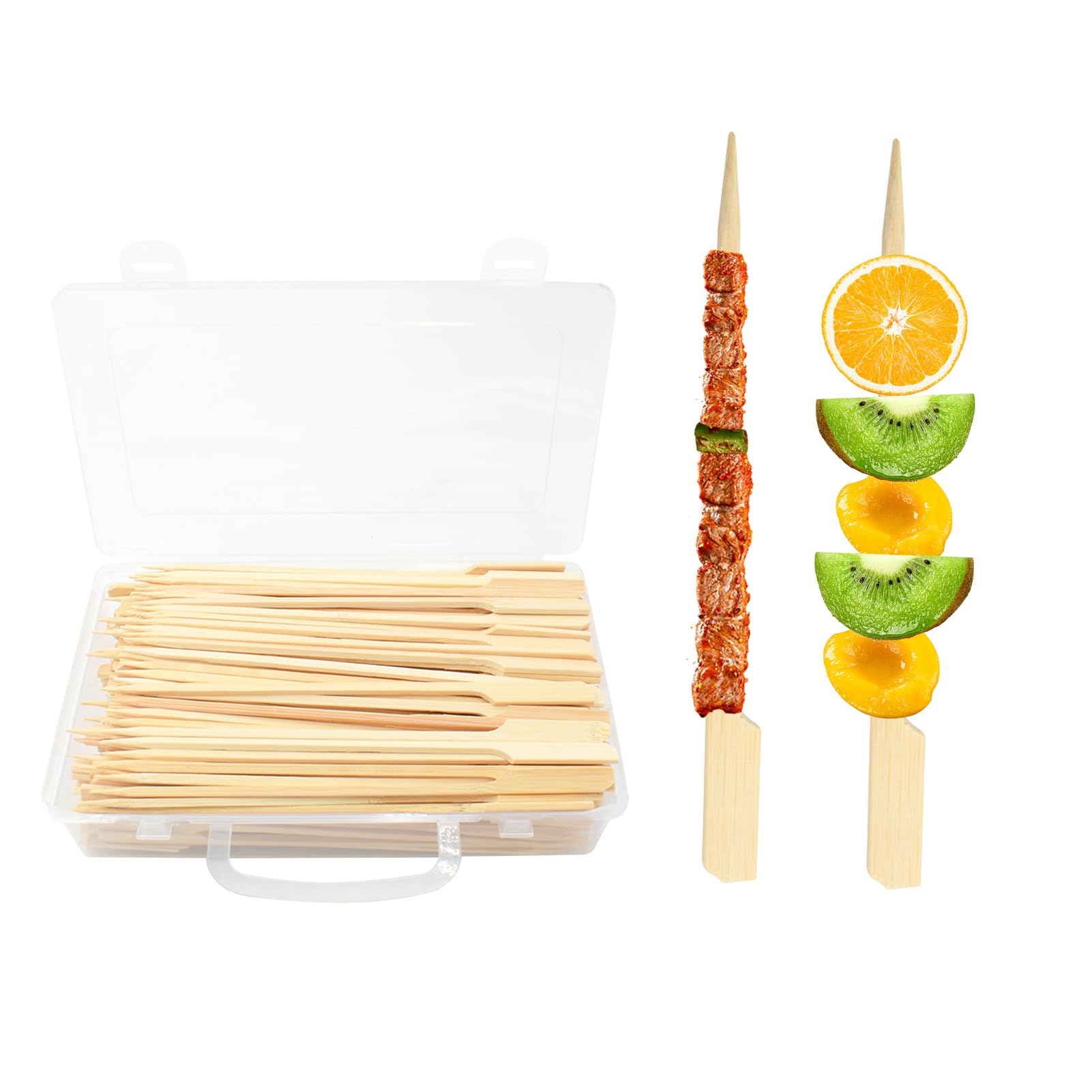 Amazon.com: PEOUWNES 200 Pcs 8 Inch Bamboo Wood Paddle Picks Skewers ...