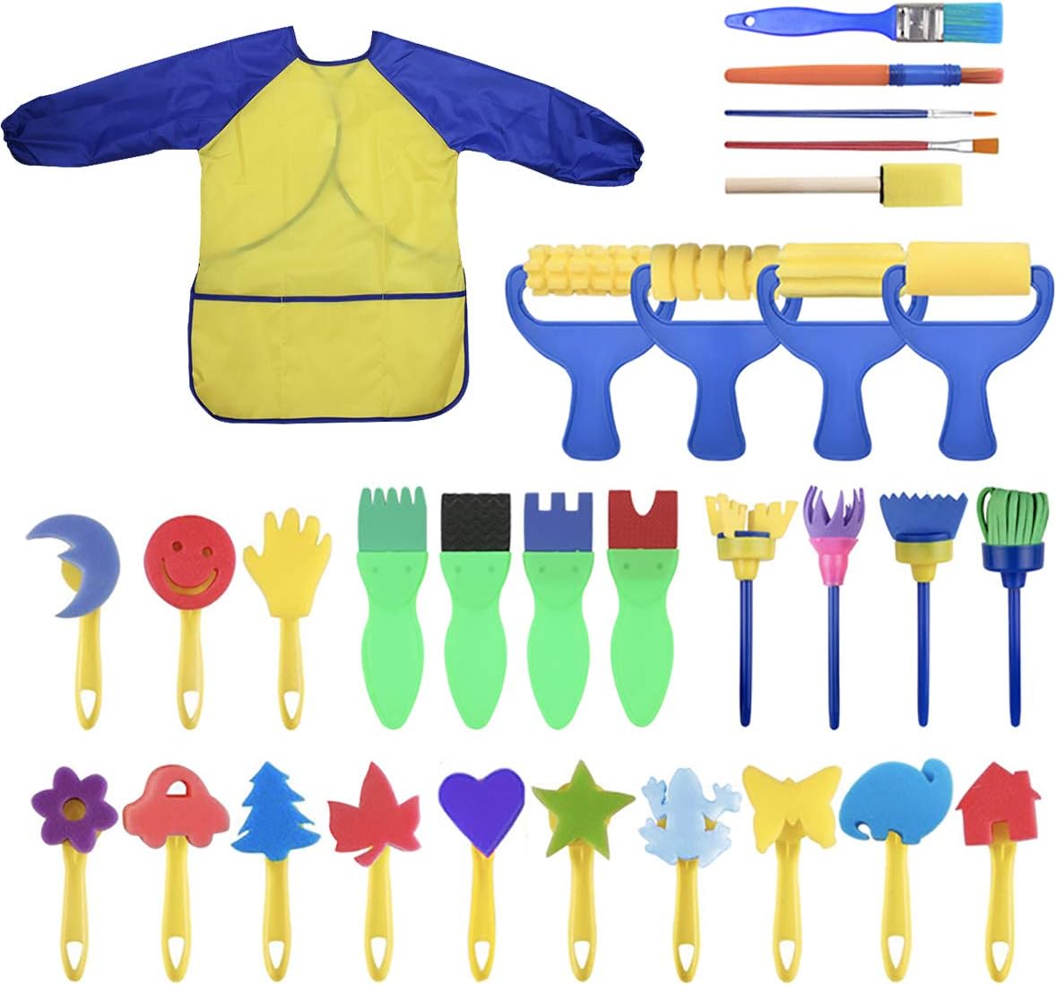 Amazon.com: YallFairy Washable Paint Brushes Set for Toddler Kids Early ...