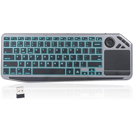 Amazon.com: Arteck 2.4G Wireless Touch TV Keyboard with Easy Media ...