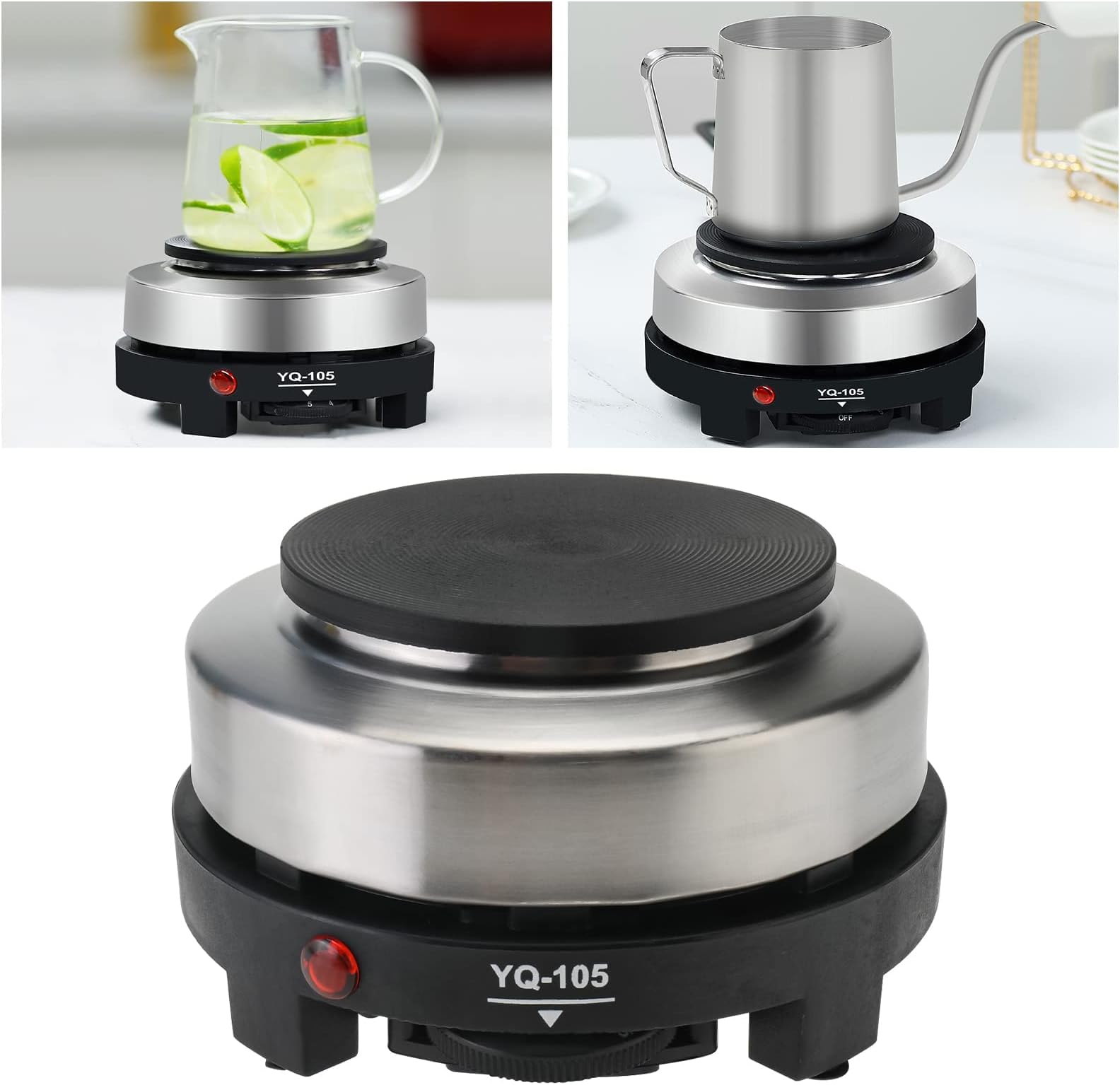 Potlimepan Mini Electric Hot Plate, 110V Multi-Function Portable Stove ...