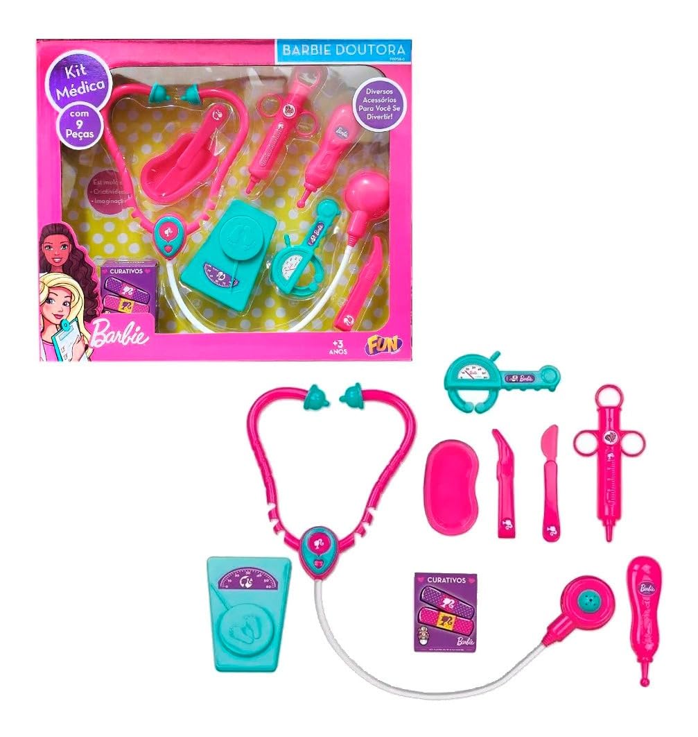 Fun Divirta-se Barbie Doutora Médica Médio, Rosa : Amazon.com.br ...