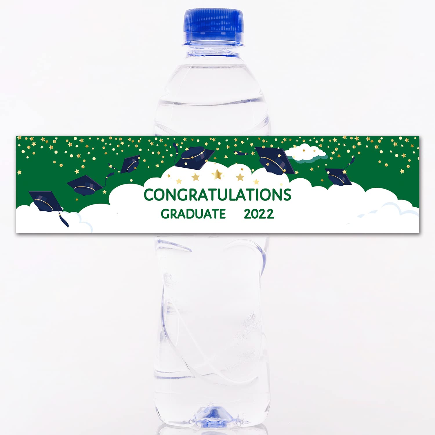24pcs Green Class Of 2022 Water Bottle Labels For Graduation ...