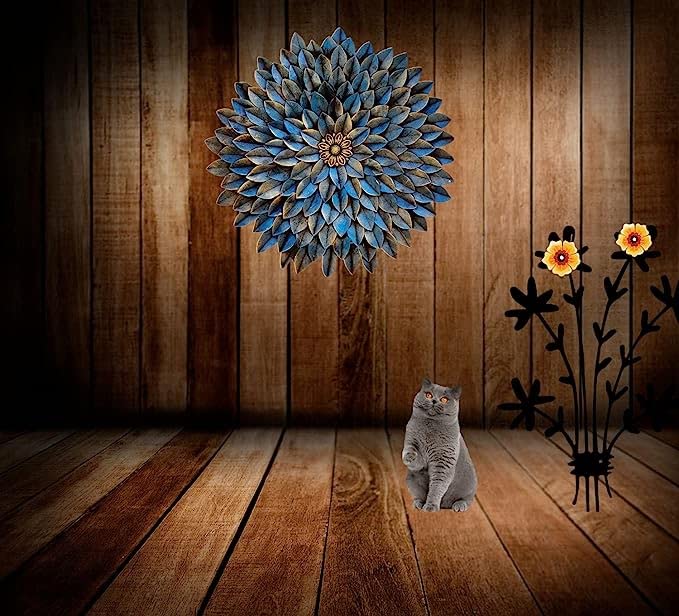 Anshika International Metal Wall Hanging Rajasthani Ethnic Blue Flower ...