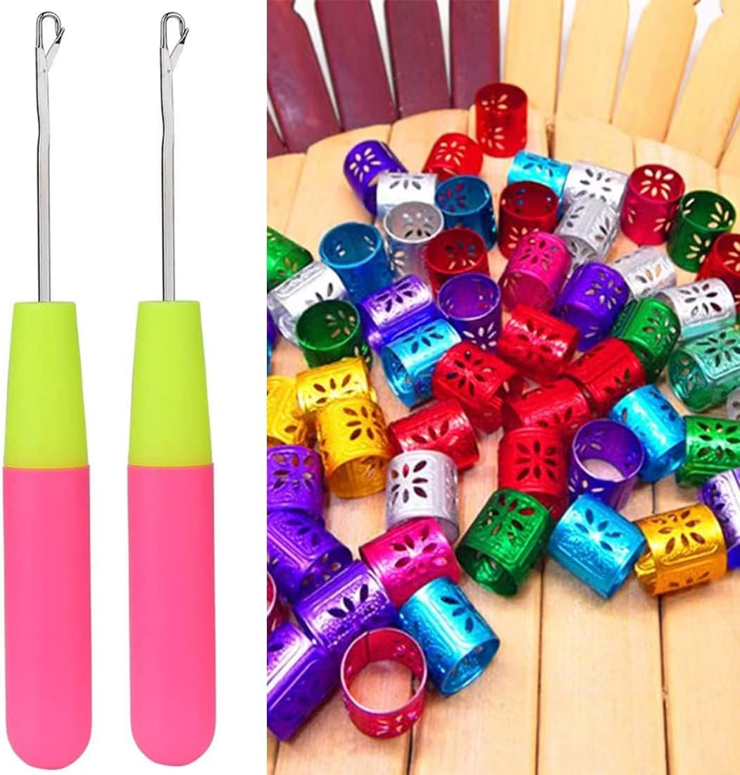Amazon.com: Roeula 2PCS Crochet Hooks for Hair with 20 Pcs Silver Gold ...