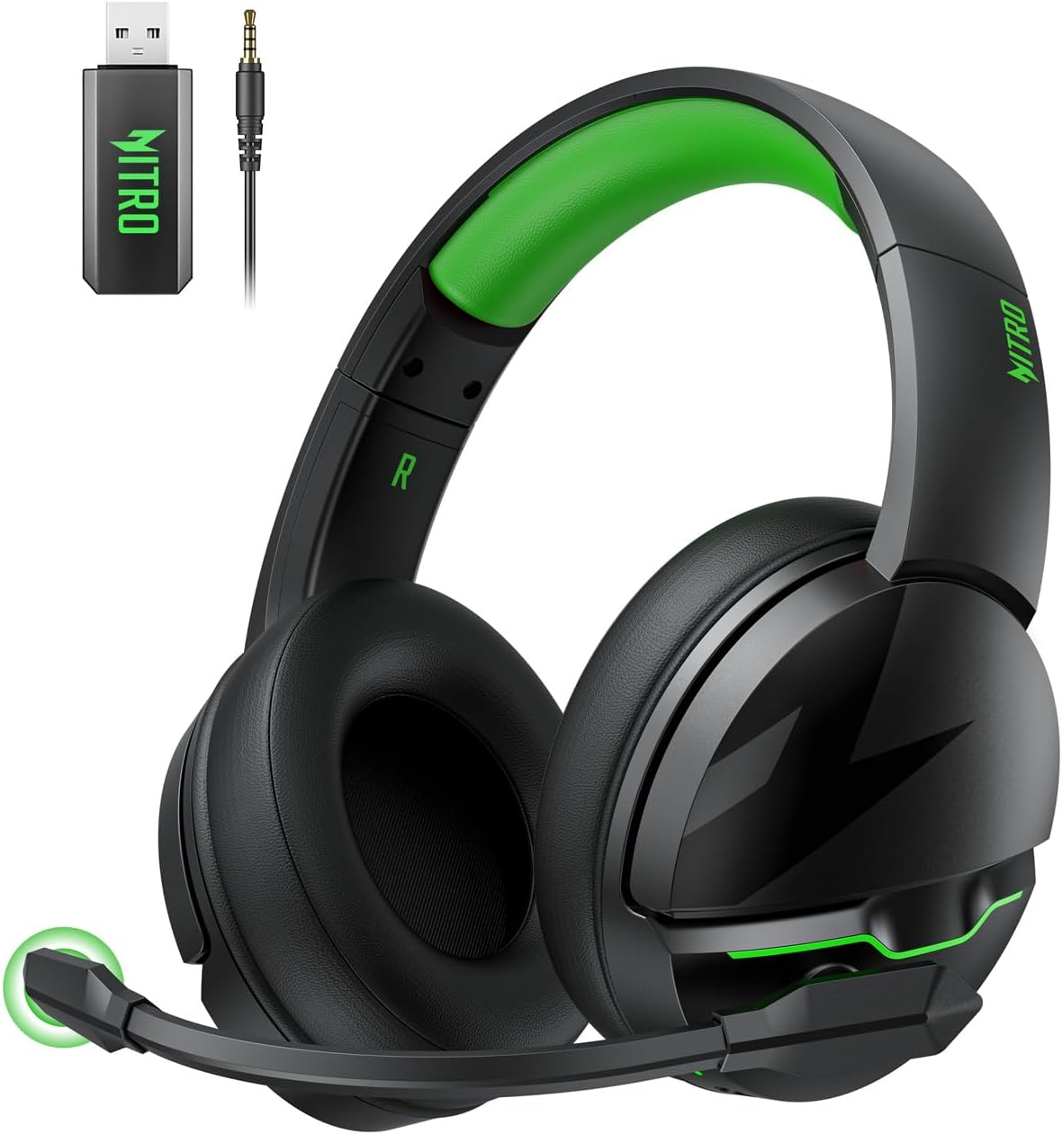 Amazon.com: Wireless Gaming Headset for PC, Ps5, Ps4, 2.4 Ghz USB ...