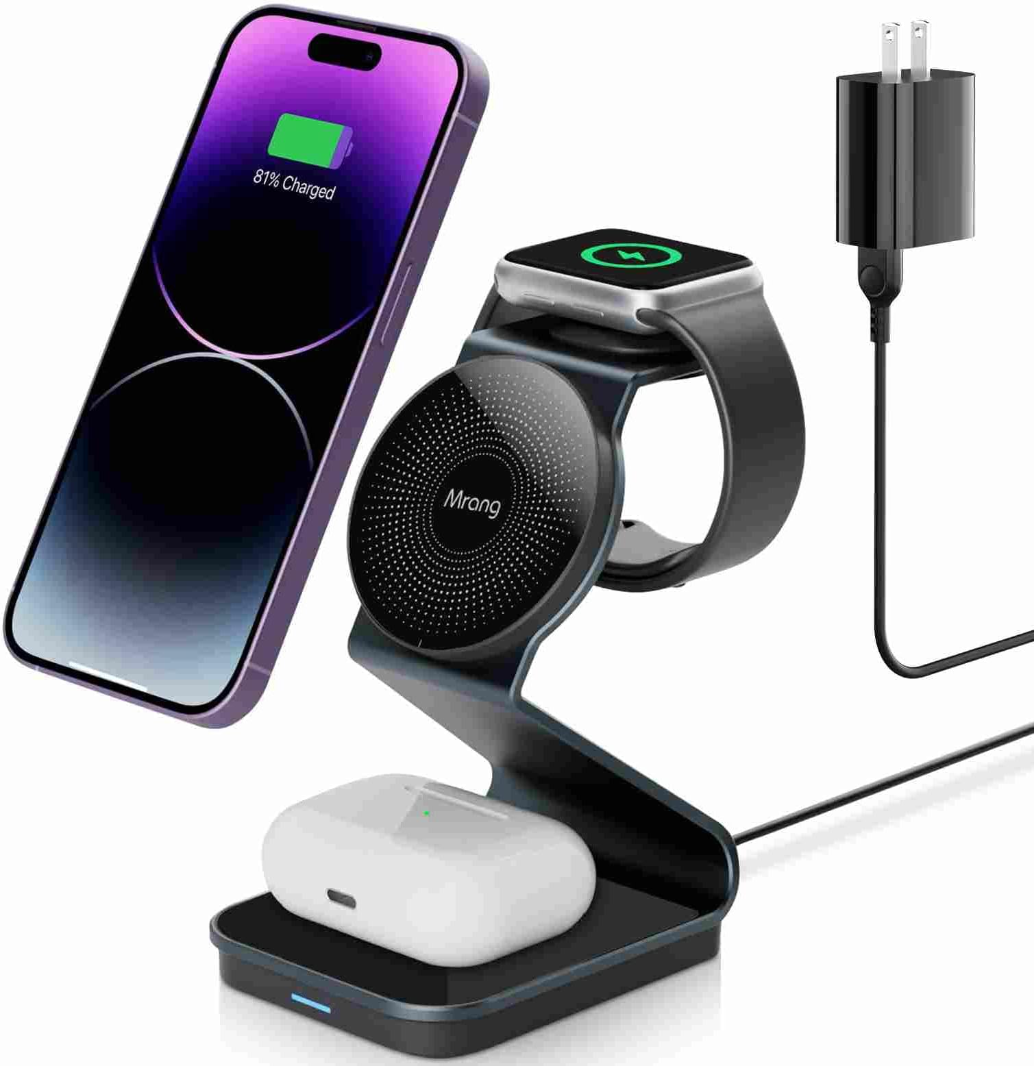 Amazon.com: 3 in 1 Wireless Charger Stand Aluminum Alloy Mag - Safe ...