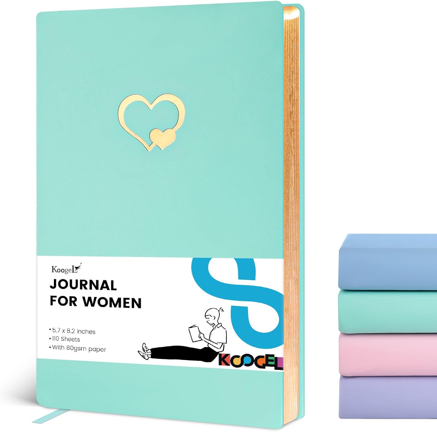 Amazon.com : Koogel Lined Journal Notebook for Women, 220 Pages, 5.7"x8 ...