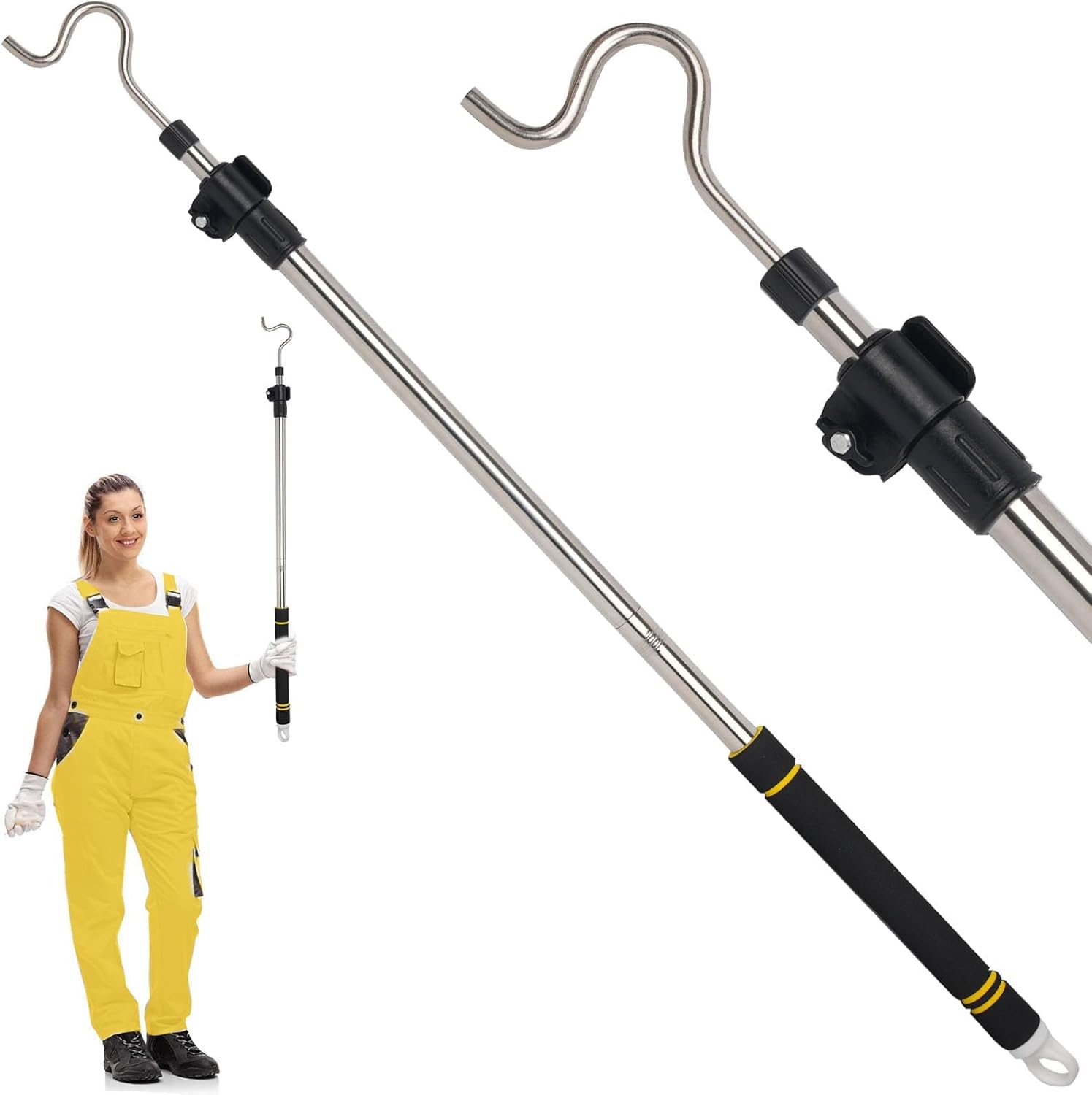 Amazon.com: Clothes Hanger Hook, Attic Pull Down Hook Extendable 37 ...