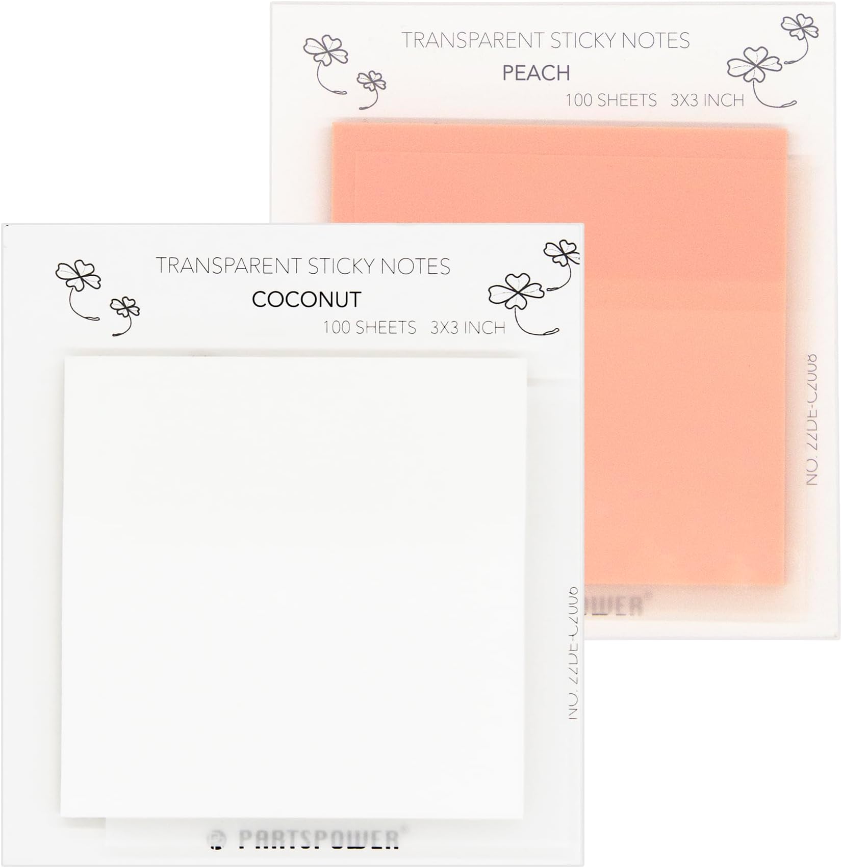 Amazon.com : PARTSPOWER Transparent Sticky Notes, 3X3 Inch, Pastel ...