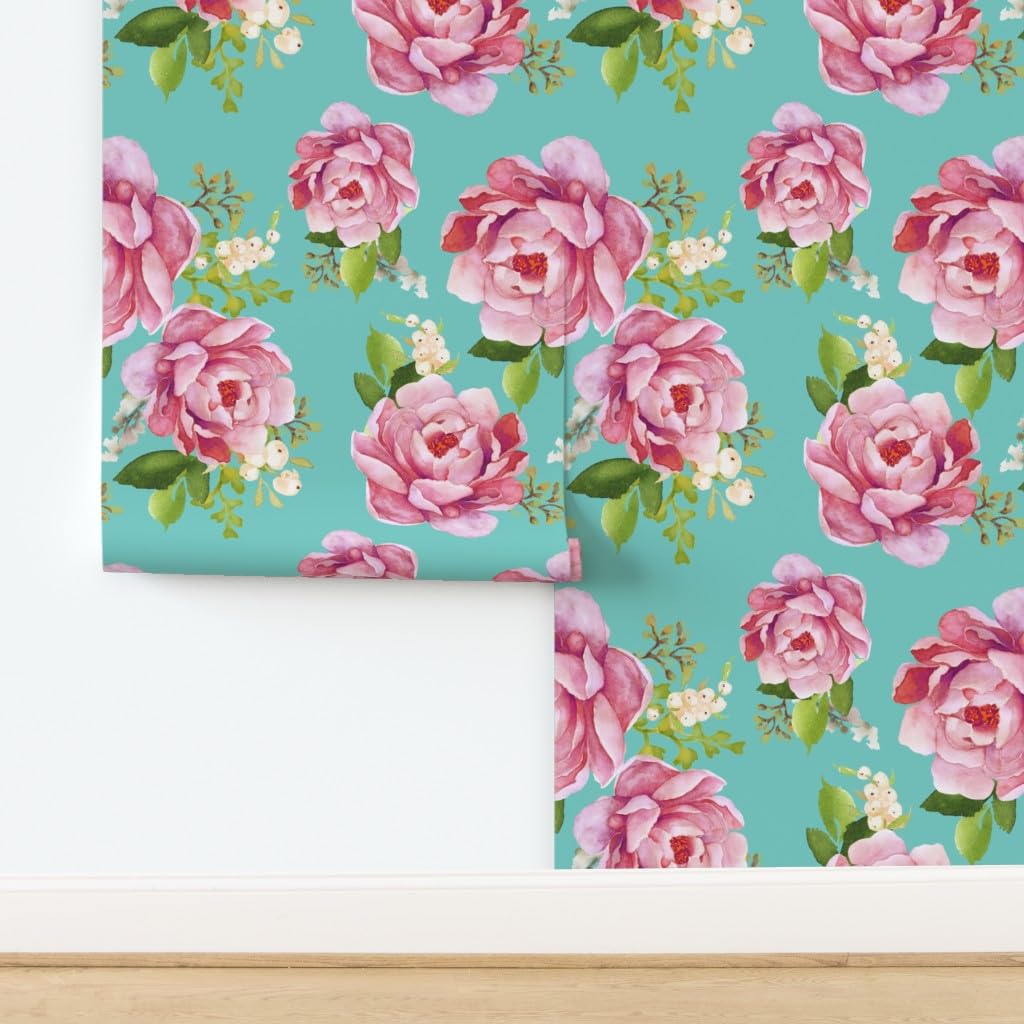 Light Pink And Teal Wallpaper