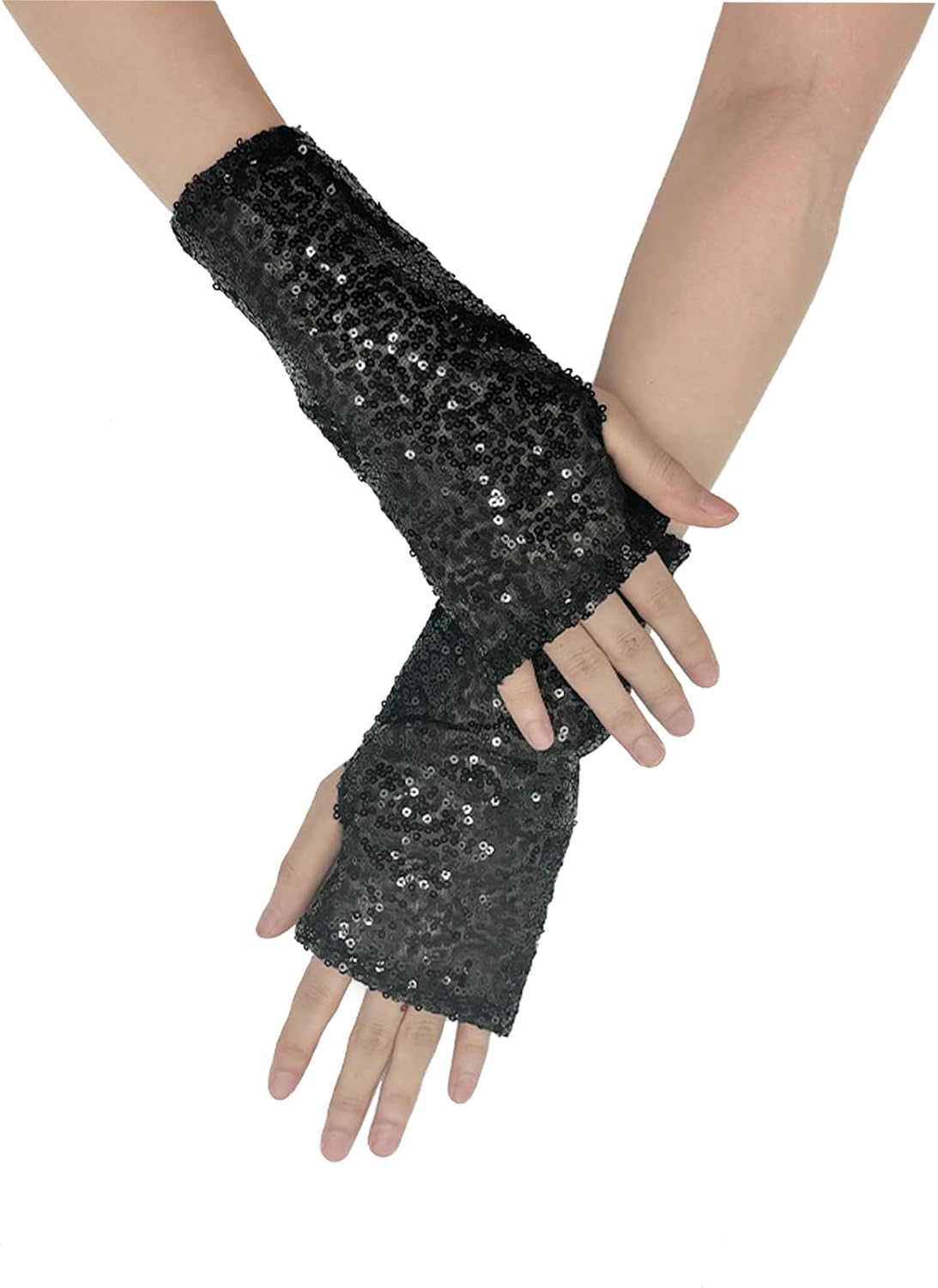 Amazon.com: PURFUN Women Sparkly Sequin Dance Gloves Glitter Dance ...