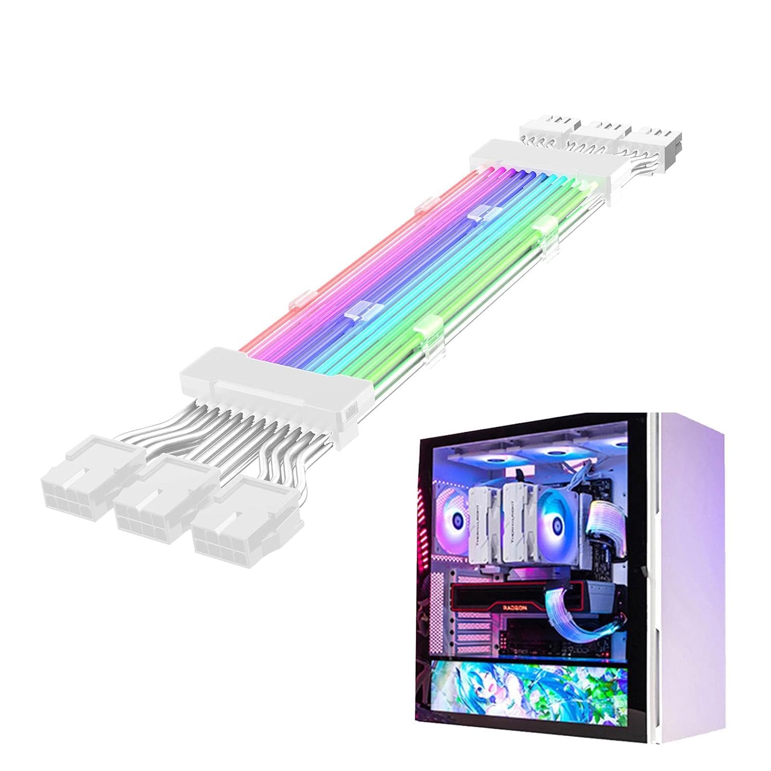 PC Cables RGB,RGB ARGB Extension Cable - RGB Light Effect Internal PC ...