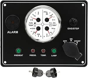 Torvex Dashboard Gauge, Oil Pressure Meter Panel, 4 in 1 Central ...
