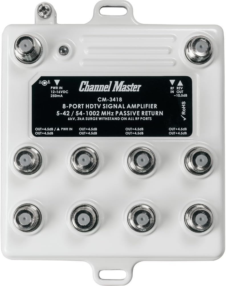 Amazon.com: Channel Master CM3418 8-Port Distribution Amplifier for ...