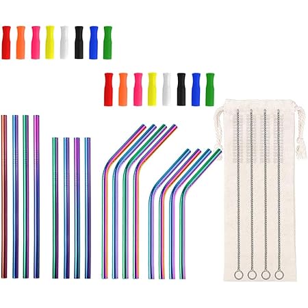 Amazon.com: Stainless Steel Reusable Drinking Straws 6" Short & Safer ...