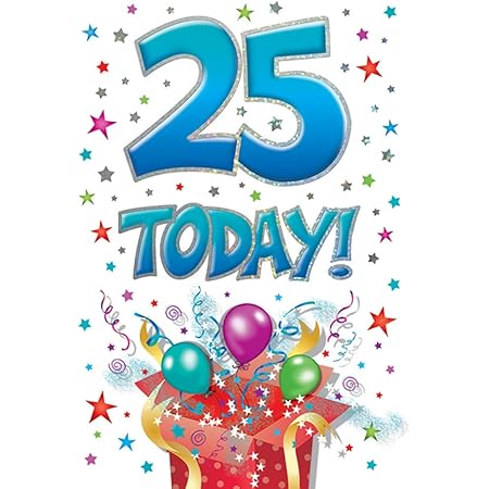 Piccadilly Greetings Modern Milestone Age Birthday Card Age 25-7 x 5 ...