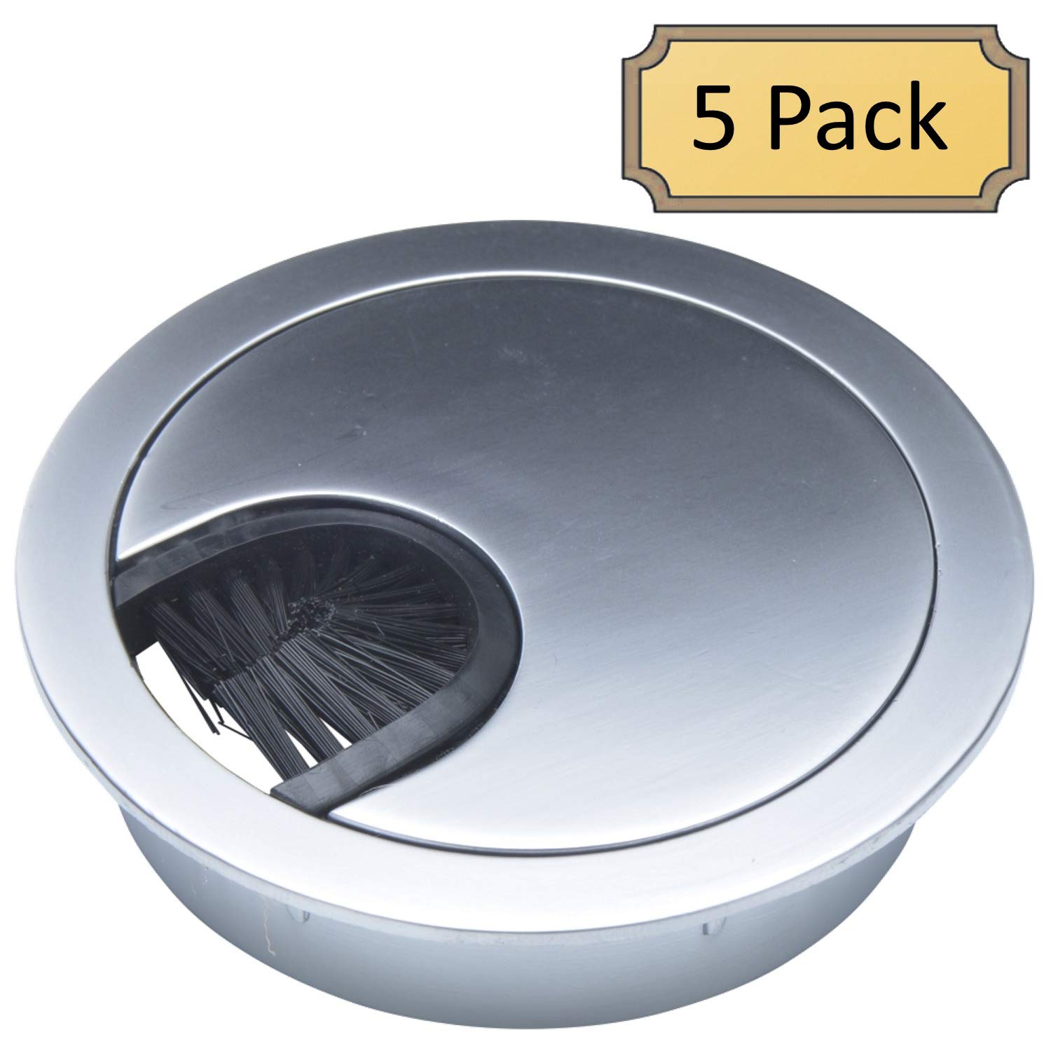 Snapklik.com : Matte Chrome Metal Cable Grommet 2 Piece Lock In Feature