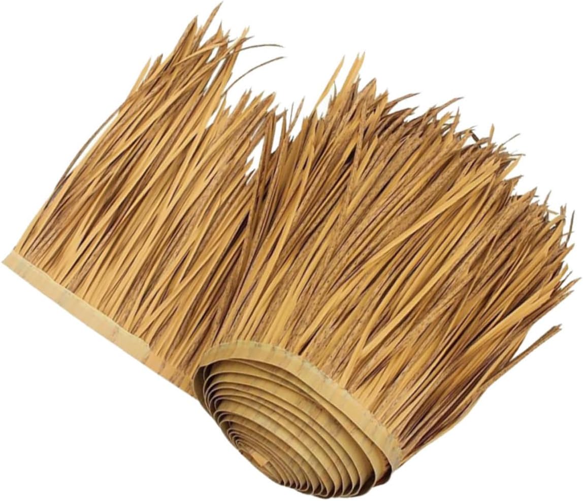 EXQUIMEUBLE Raffia Fringe Banner Garden Thatch Roofing Artificial ...