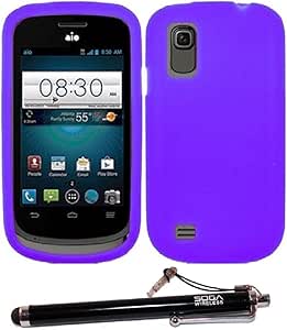 SOGA Purple Silicone Rubber Skin Cover Case for ZTE Avail 2 Z992 ...