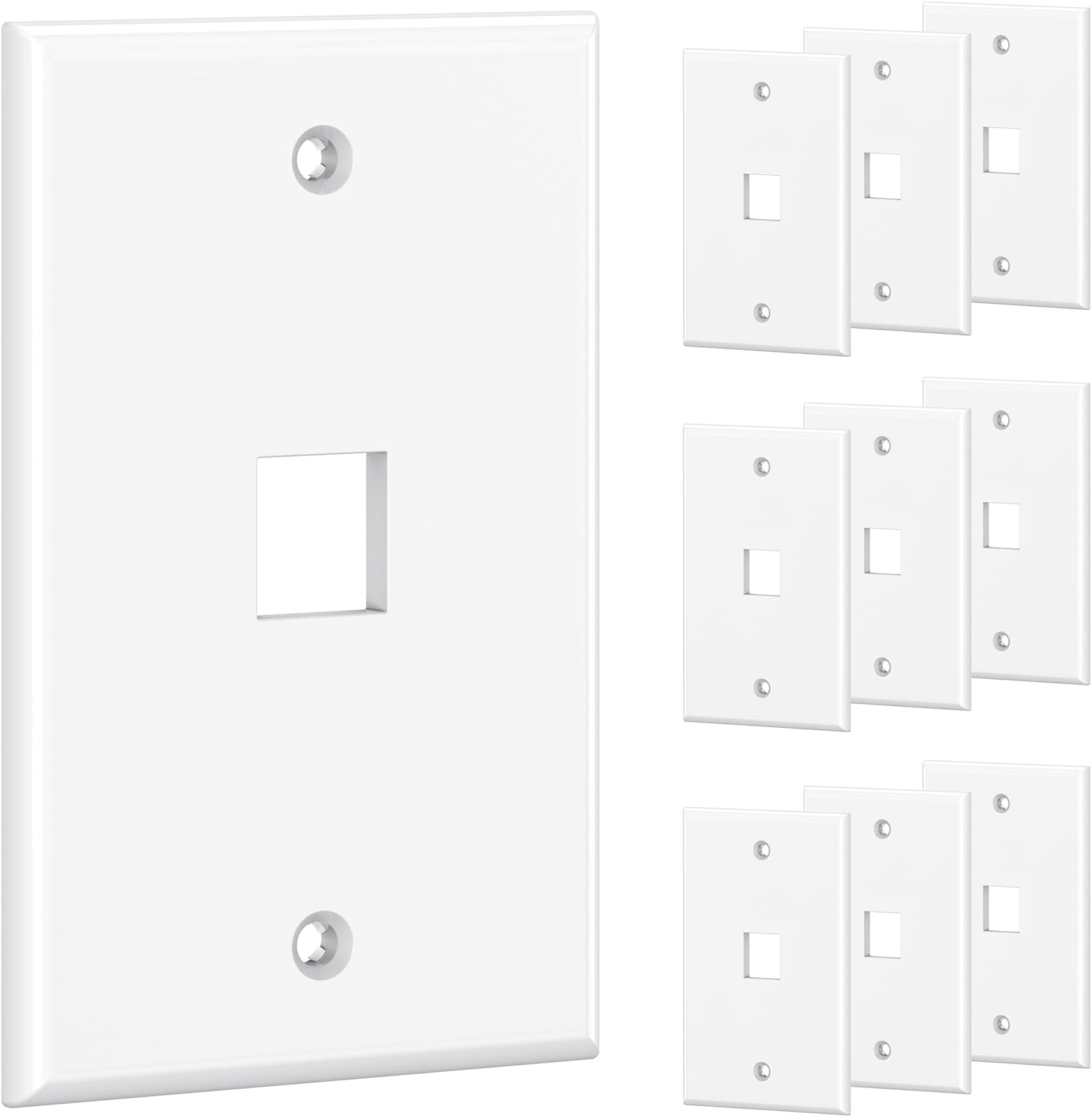 Amazon.com: 2 Port Keystone Wall Plate 10-Pack Single Gang Face plate ...