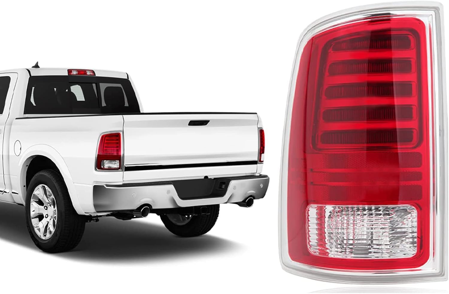 Amazon.com: MZORANGE Tail Light LED Chrome For Dodge Ram 1500 2500 2013 ...