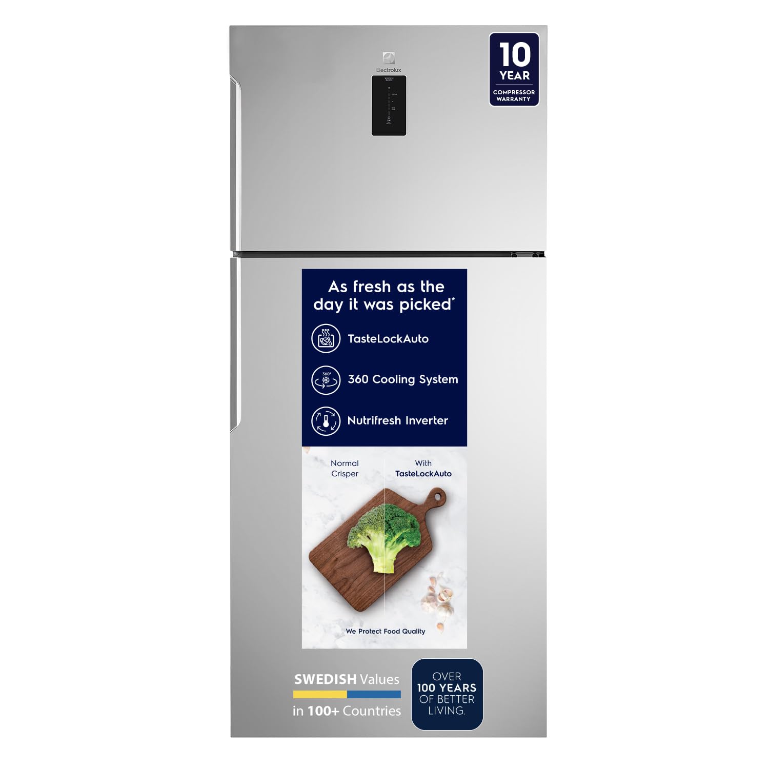 Electrolux 573L Frost Free Inverter Double Door Refrigerator, Top ...