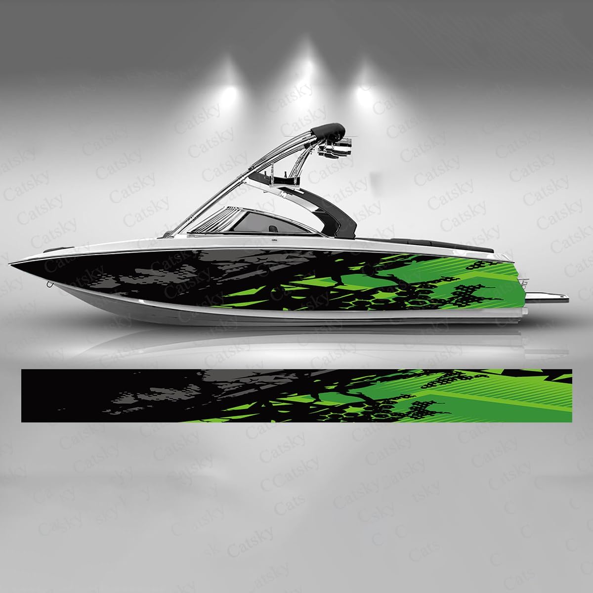 Amazon.com - 2 PCS-236.2x22.8 Inch Colorful Stripe Boat Sticker Fashion ...