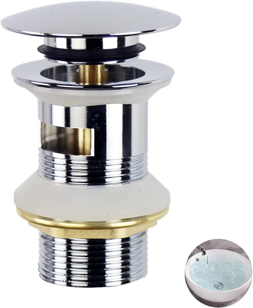 Drain Valve for Washbasin,Universal Drain Set,11/4″ Pop-Up Valve Sink ...