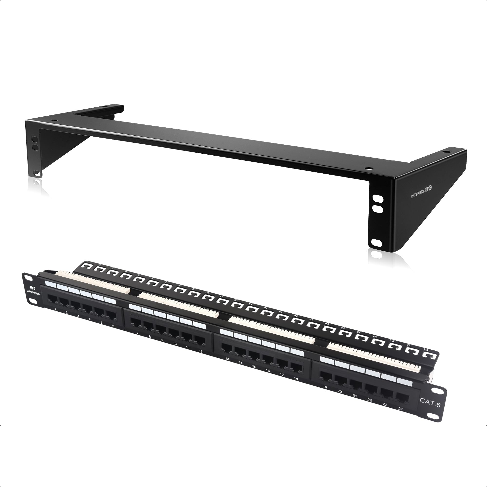 Amazon.com: Cable Matters Rackmount or Wall Mount 1U 24-Port Cat 6 ...
