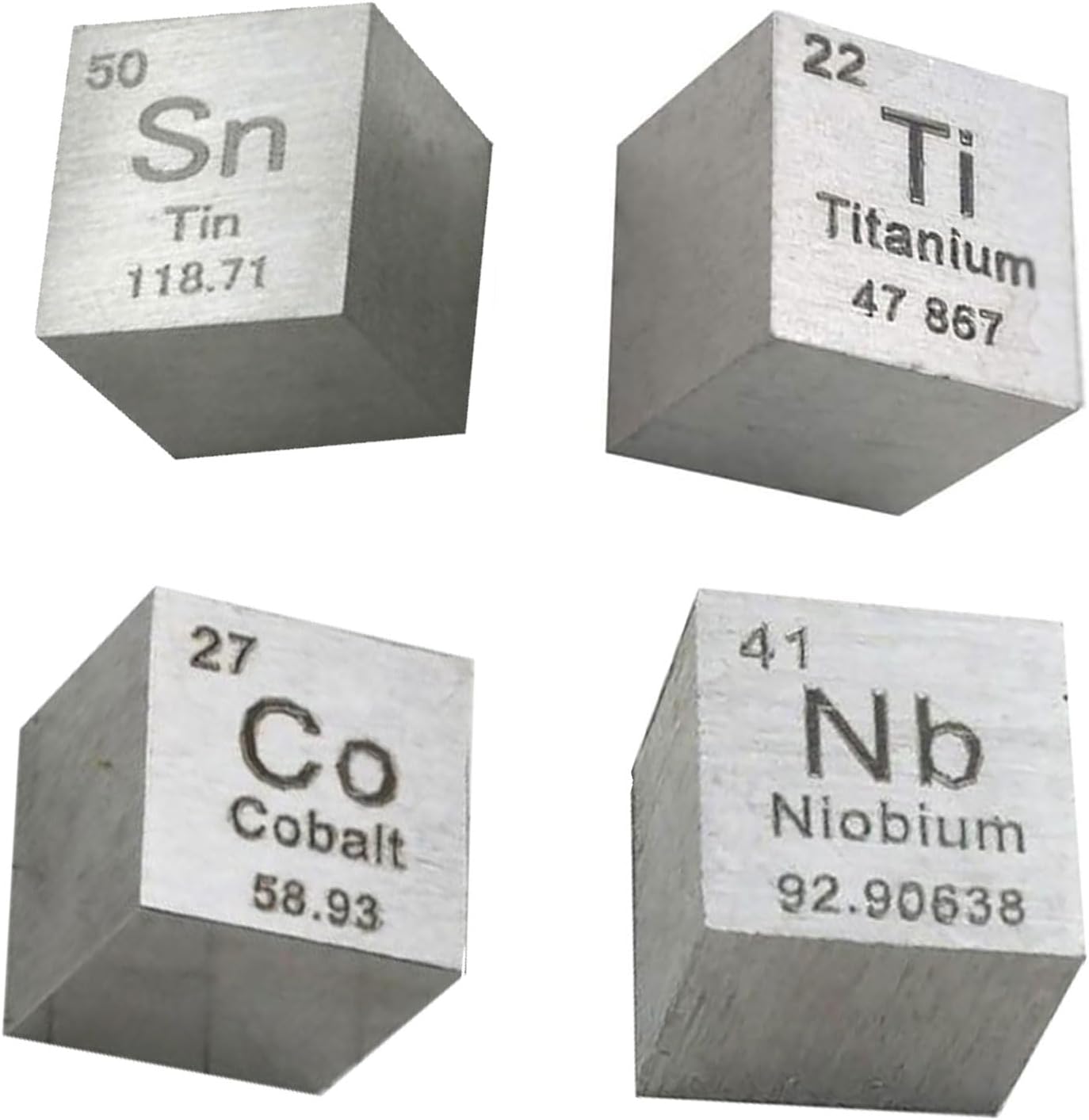 Amazon.com: RINGGLO 1Cm Element Cube Set of 4 Metal Density Cubest ...