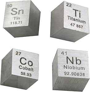 Amazon.com: RINGGLO 1Cm Element Cube Set of 4 Metal Density Cubest ...