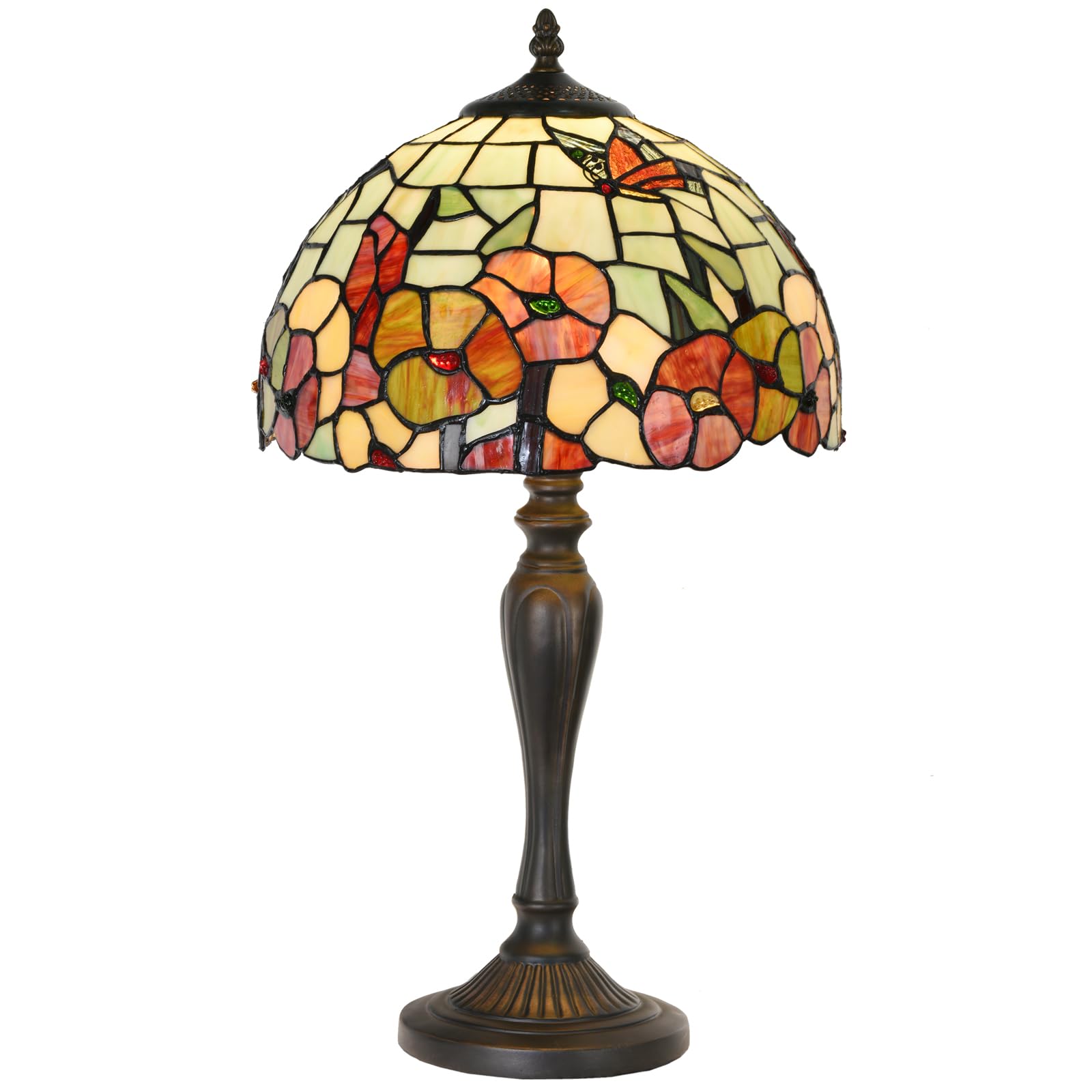 HomeBeauty Tiffany Traditional Tiffany Style Table Lamp 21.5" High ...