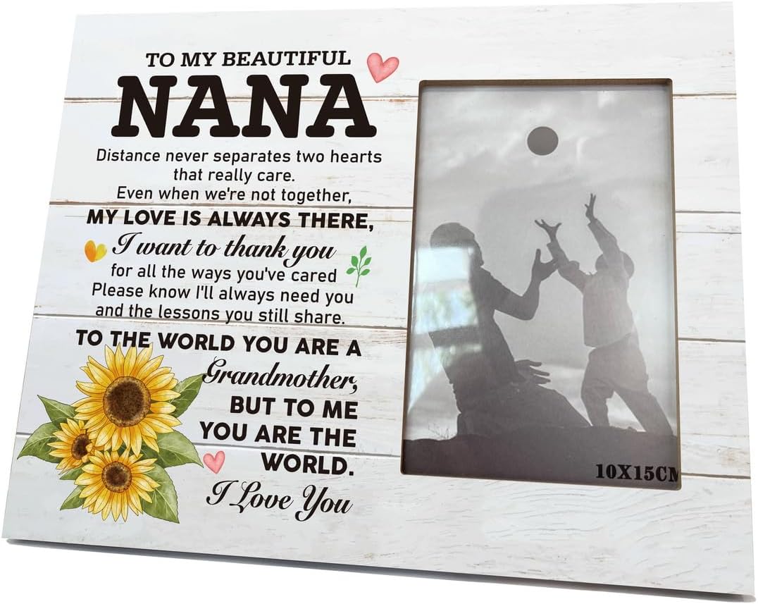 Amazon.com - Gift for Nana, 4X6 Rustic Wooden Picture Frame, Record ...