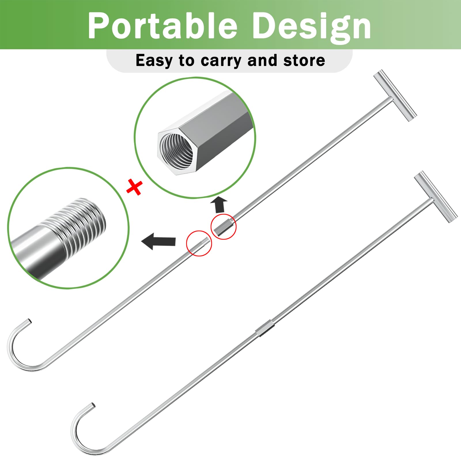 Snapklik.com : 1 Pack 5th Wheel Pin Puller 32" Solid Steel Chrome ...