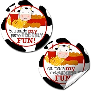 Amazon.com: Mooos & Nuggets Cow Themed Birthday Party Thank You ...