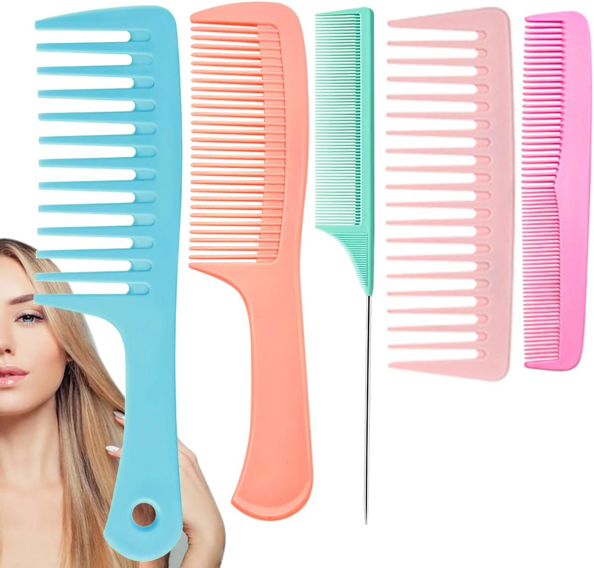 Amazon.com : VITMOORY Hair Combs for Women Men, Wide Tooth Comb, Fine ...
